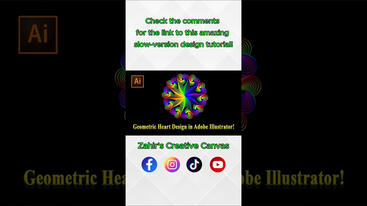 Geometric Heart Design in Adobe Illustrator – Modern Vector Art Tutorial #shorts