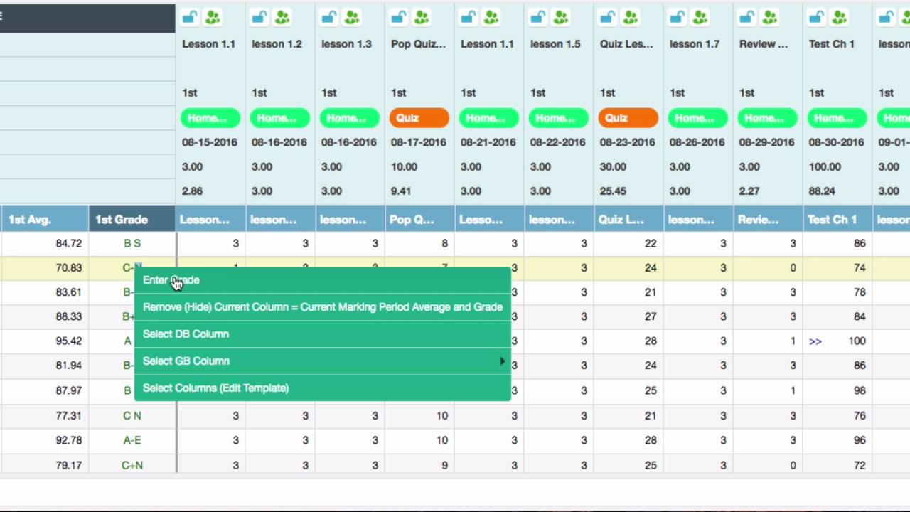 TeacherPlus Gradebook: Overwrite Grades with Effort
