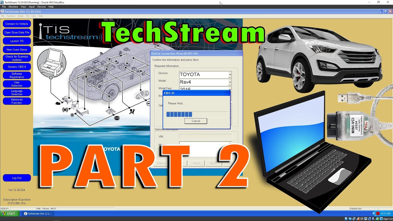 Toyota TechStream mini VCI test - Vehicle Settings - ECU Programming