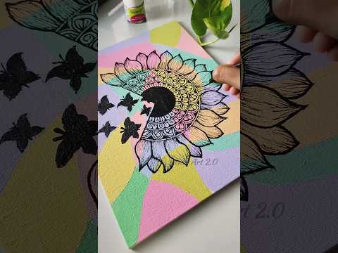 Try this!😮 Creative canvas painting ideas 💡 #shorts #bohoart #shortsvideo #abstractart #drawing