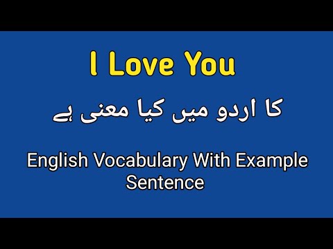 I love you meaning in Urdu/English| I love you meaning in Urdu/Hindi| with example sentence