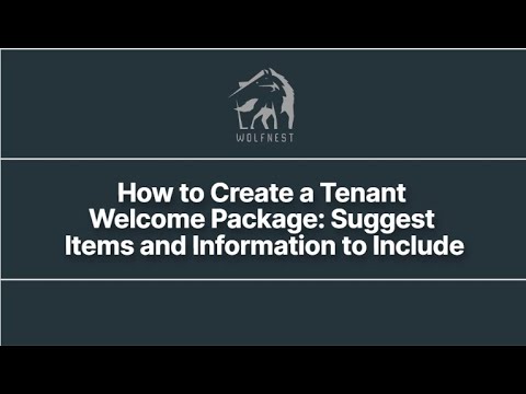How to Create a Tenant Welcome Package: Suggest Items and Information ...