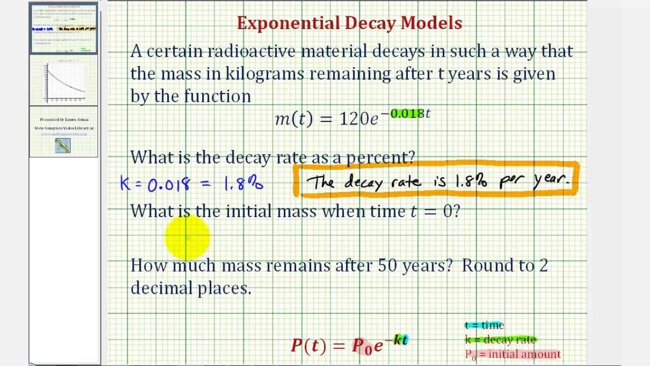 Ex: Basic Example of Exponential Decay Model