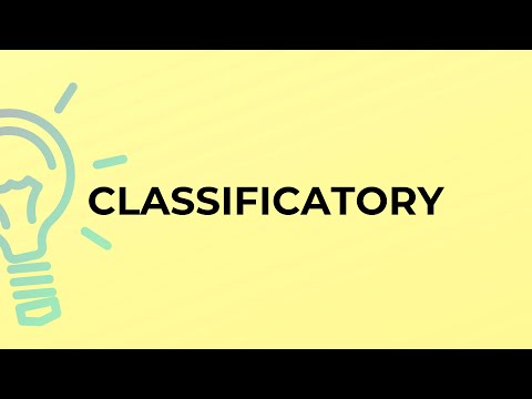 What is the meaning of the word CLASSIFICATORY?