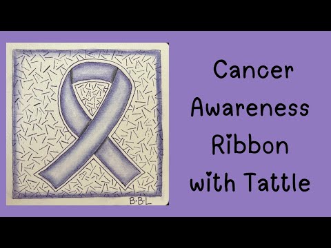 Cancer Awareness Ribbon with the pattern Tattle