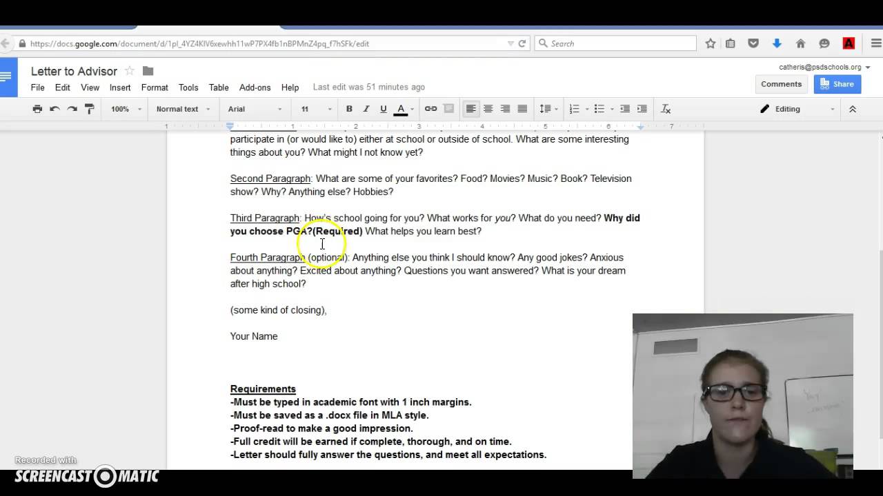 Getting Started on the Letter Assignment