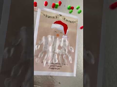 Christmas Santa Handprint Art Craft Template Printable Downloads | Christmas Greeting Card