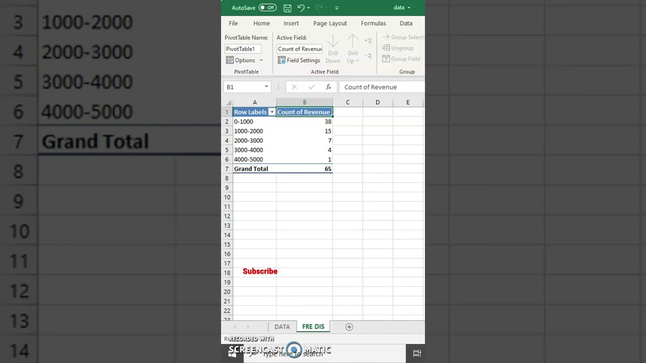 Frequency distribution excel #excel #exceltips #exceltutorial #subscribe #trending #online #work