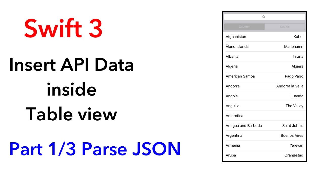 Insert API Data to Table View (Part 1 Parse JSON) (Swift 3 + Xcode 8.2.1)