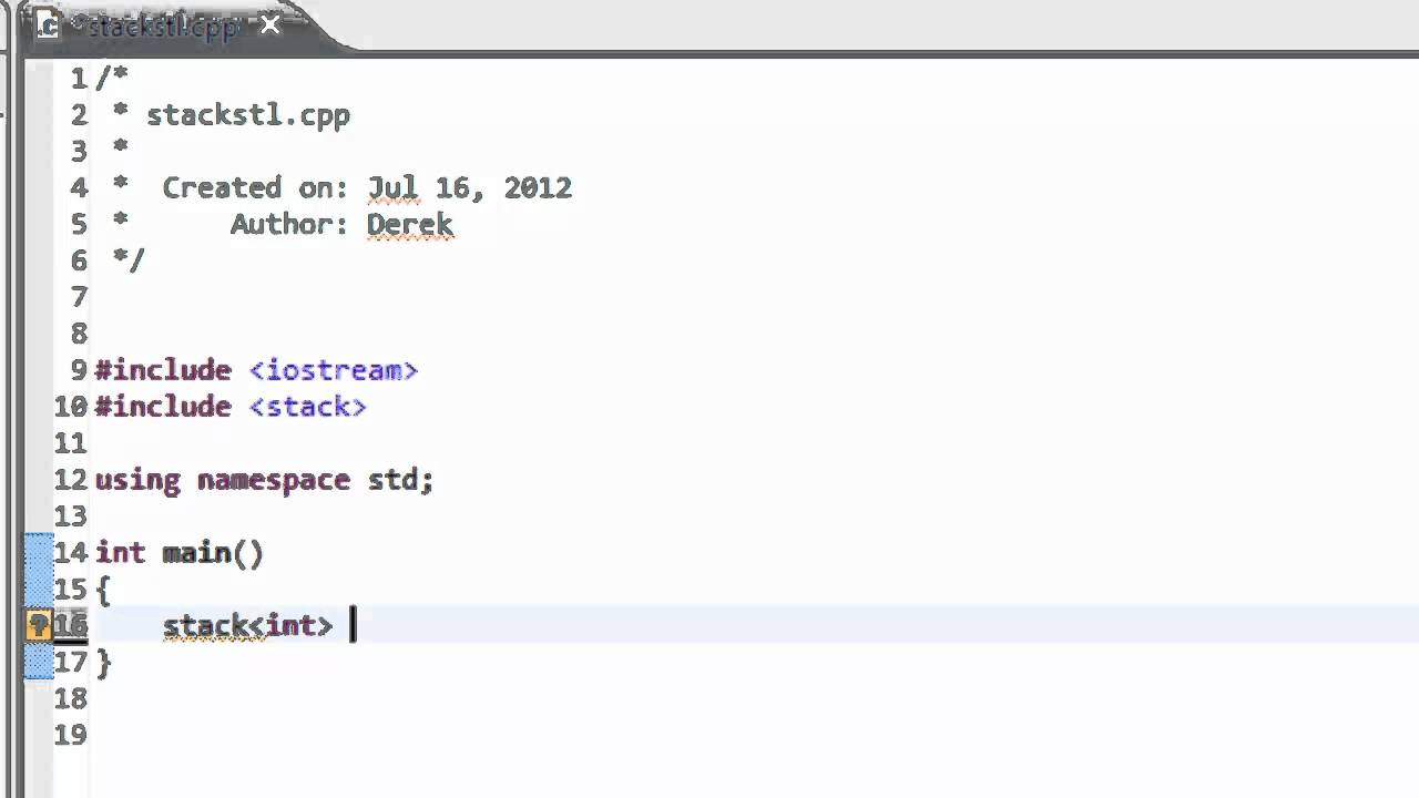 Data Structures Using C++: STL Stack Class