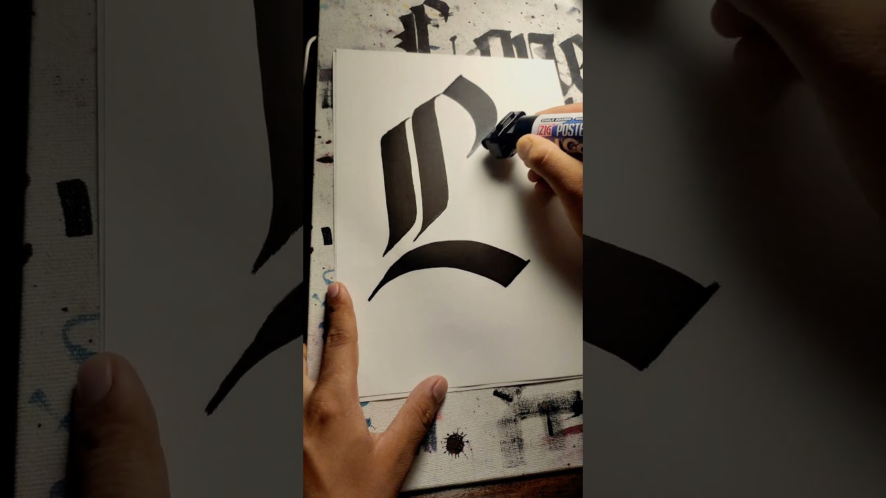 Giant letter B in Gothic Calligraphy #calligraphy