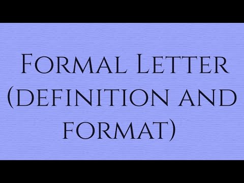 Formal Letter - Definition and Format.