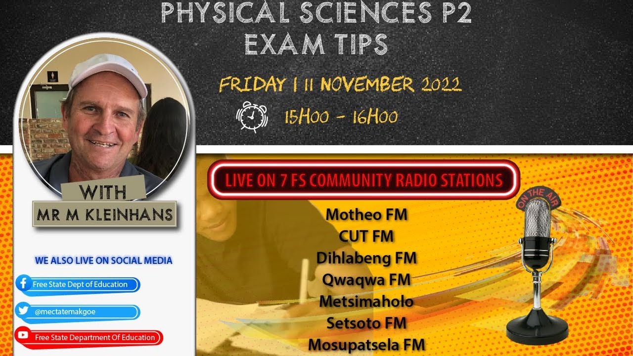 FREE STATE DEPARTMENT OF EDUCATION PHYSICAL SCIENCE P2 EXAM TIPS