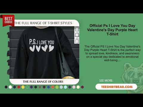 Official Ps I Love You Day Valentine's Day Purple Heart T-Shirt
