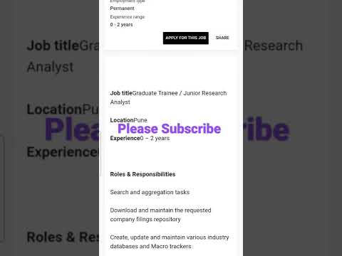 Graduate Trainee/Junior Research Analyst | CRISIL
