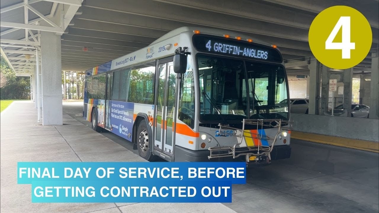 Last Ride on Broward County Transit Bus 4, FLL Airport Station to NE 14 Ave & Hallandale Beach Blvd