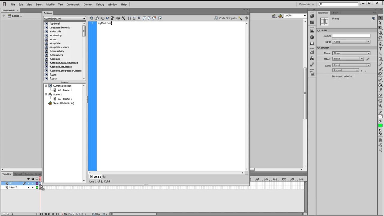 Beginning Flash - Tutorial 07 - Basic Button Functionality