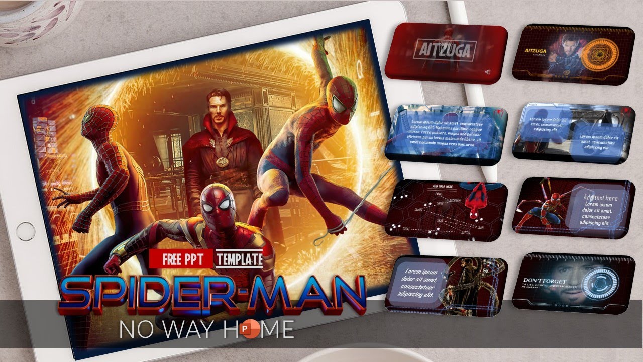 Spider-Man No Way Home : MARVEL inspired PowerPoint Template & Tutorial | aitzuga kun