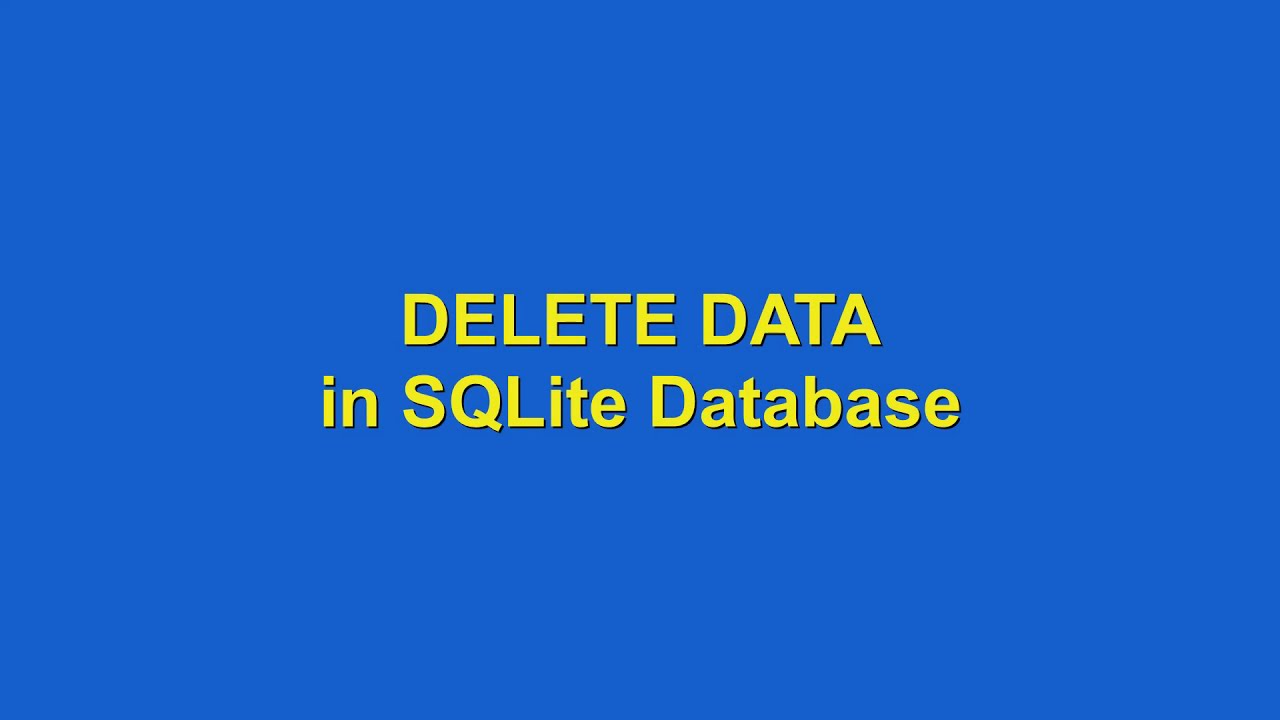 How to use DELETE using SQLite