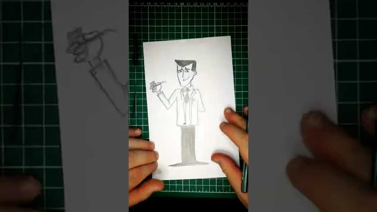 SKETCHING PROFESSOR UTONIUM FROM THE POWERPUFF GIRLS #shorts | DROIDMONKEY