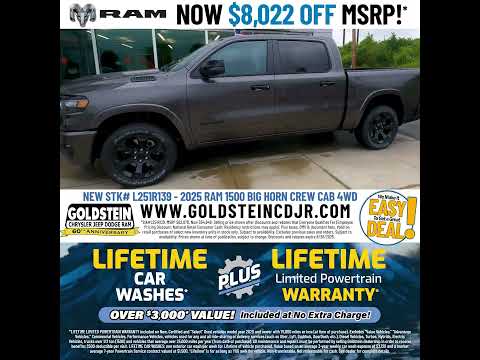 $8,022 OFF MSRP on this New 2025 RAM 1500 - Stk#L251R139 - Offer expires 6/30/25!*