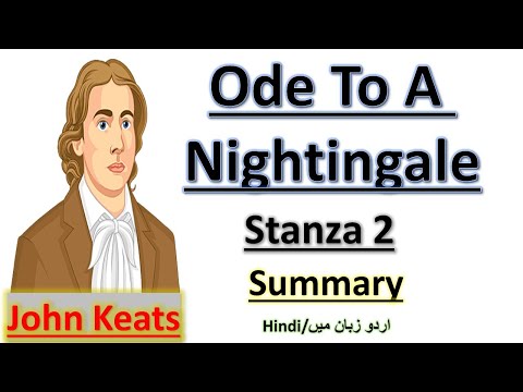 Ode To a Nightingale Stanza 2 line by Line Translation in Urdu/Hindi