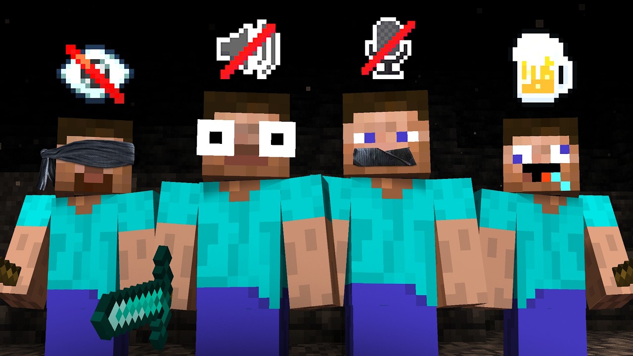 Minecraft But We're Blind, Deaf, Mute & Drunk