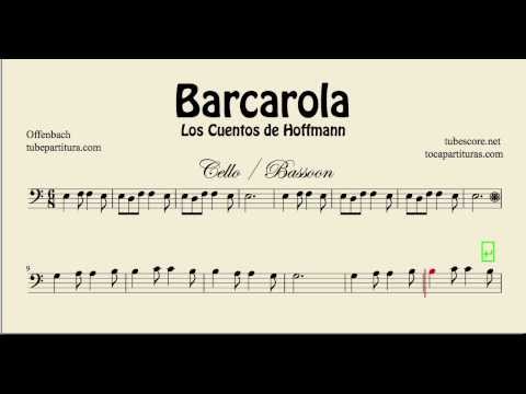Barcarolle from The Tales of Hoffman Sheet Music for Cello and Bassoon Offenbach