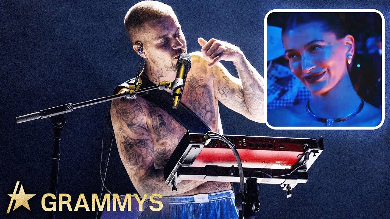 Hailey Bieber REACTS To Justin Bieber’s Shirtless Grammys Performance