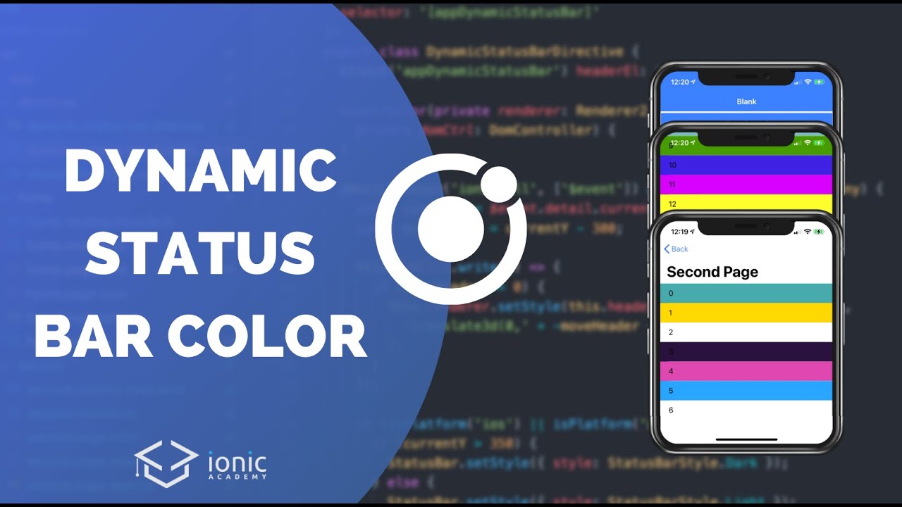 Ionic Dynamic Status Bar Color with Capacitor