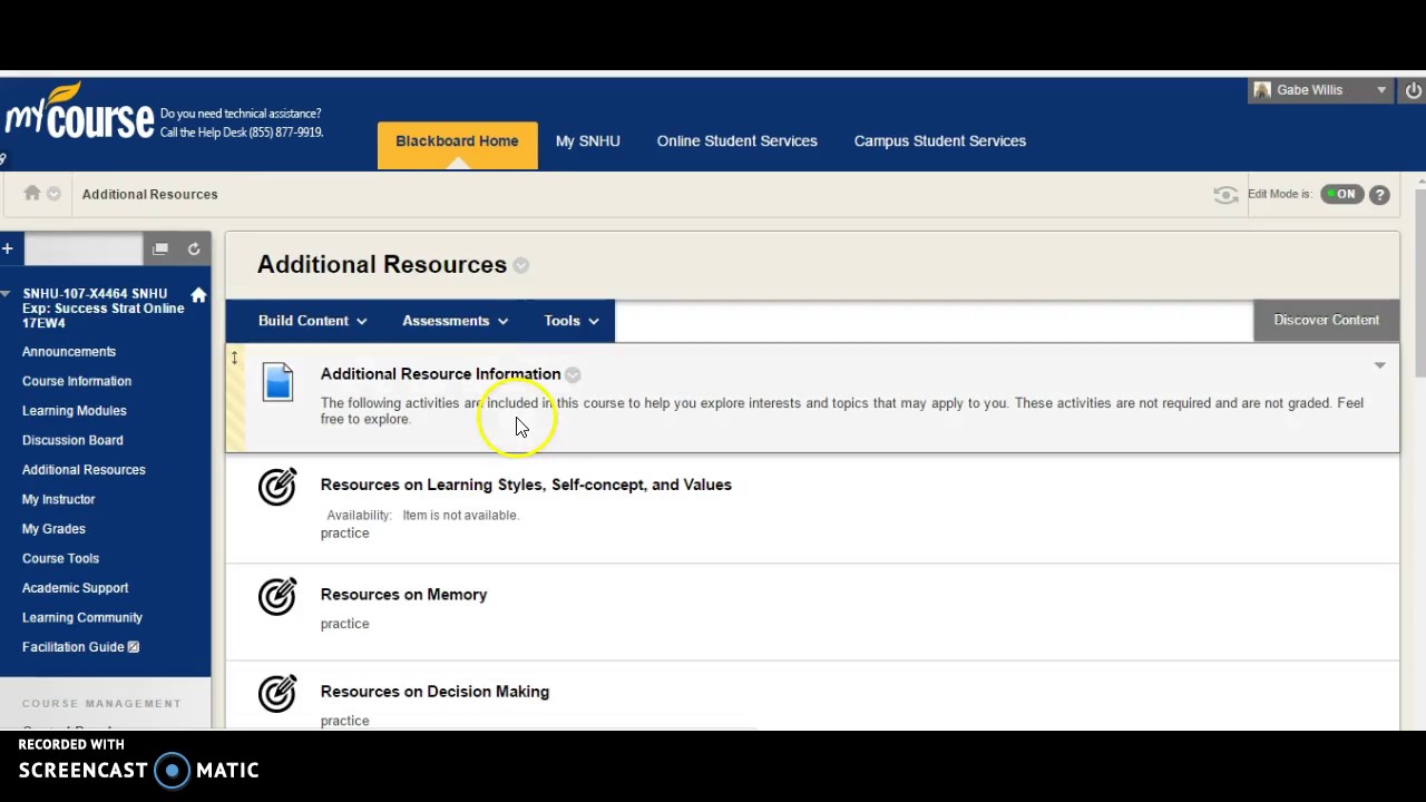 Academic Success Plan