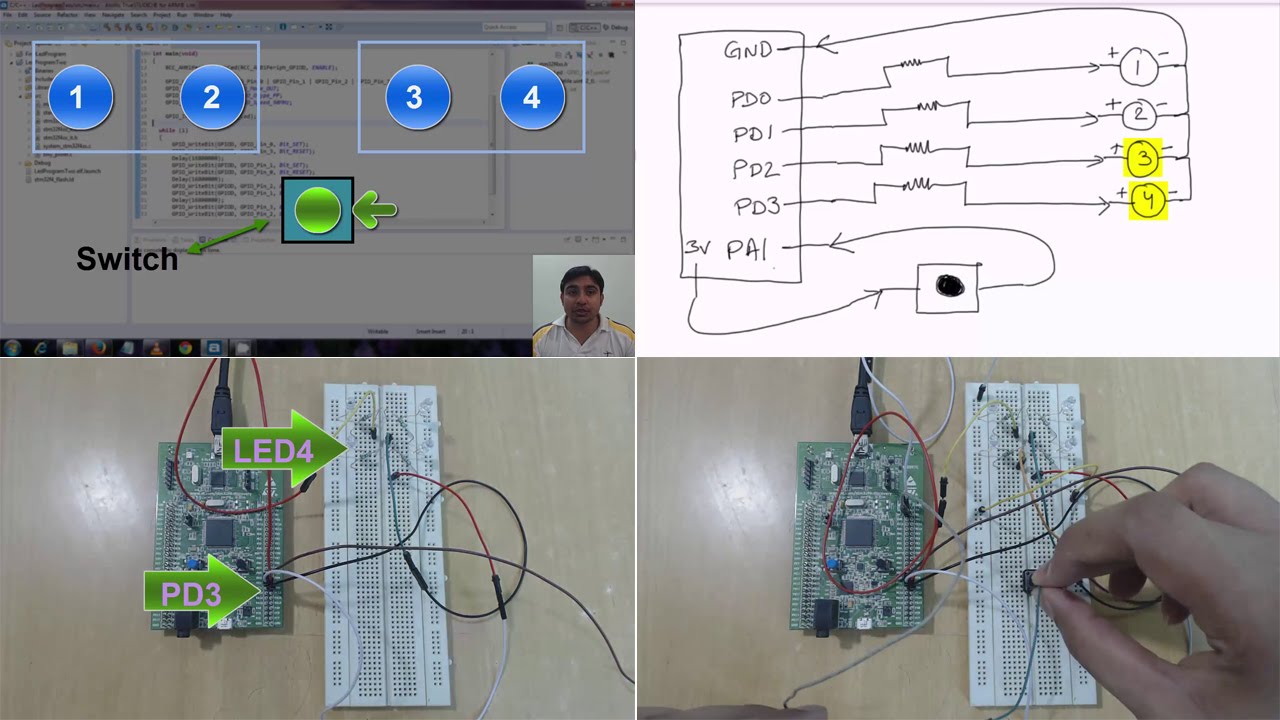 STM32F4Discovery Tutorial 6 - Switch part 1