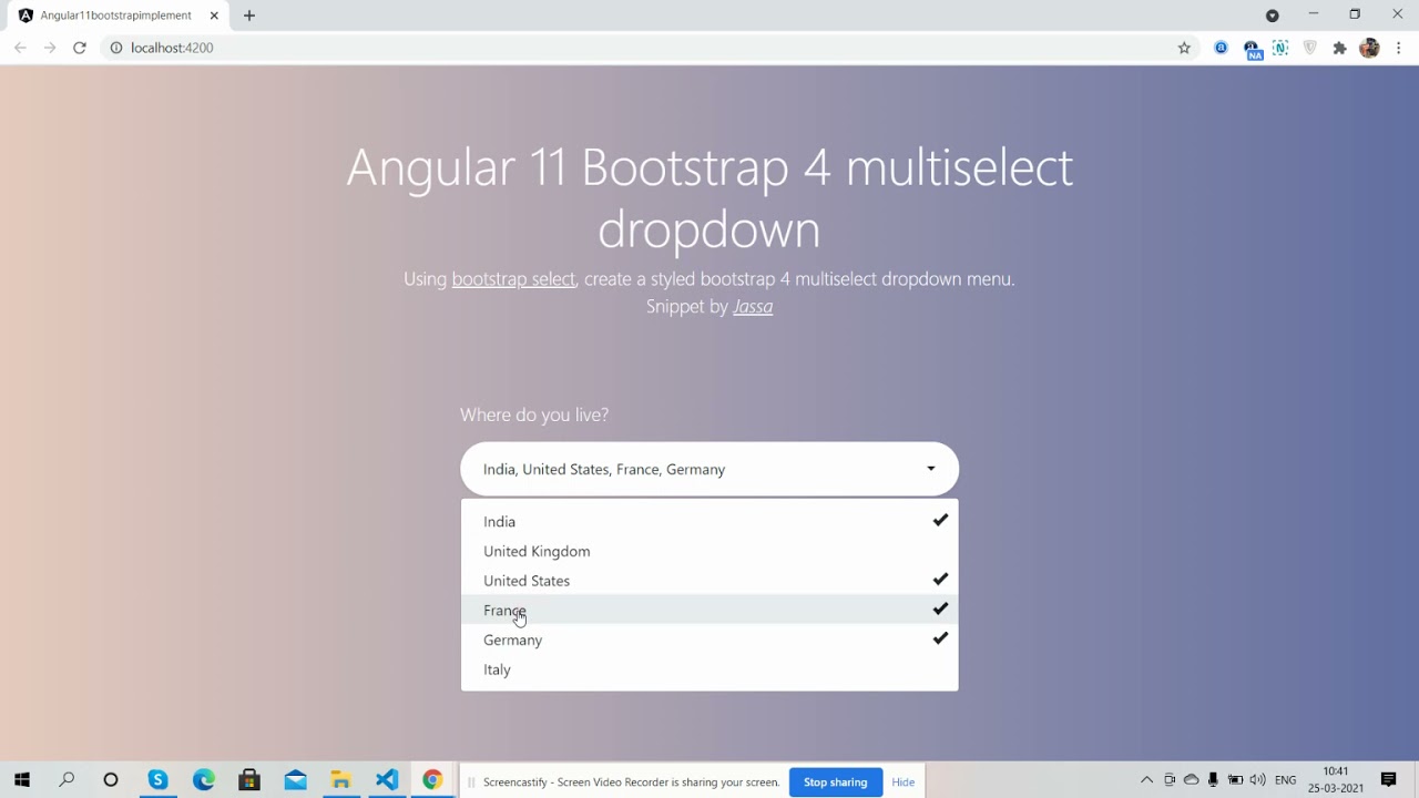 Angular 11 Multiselect Dropdown