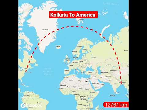 Kolkata To America flight distance ✈️ #shorts #travel #america