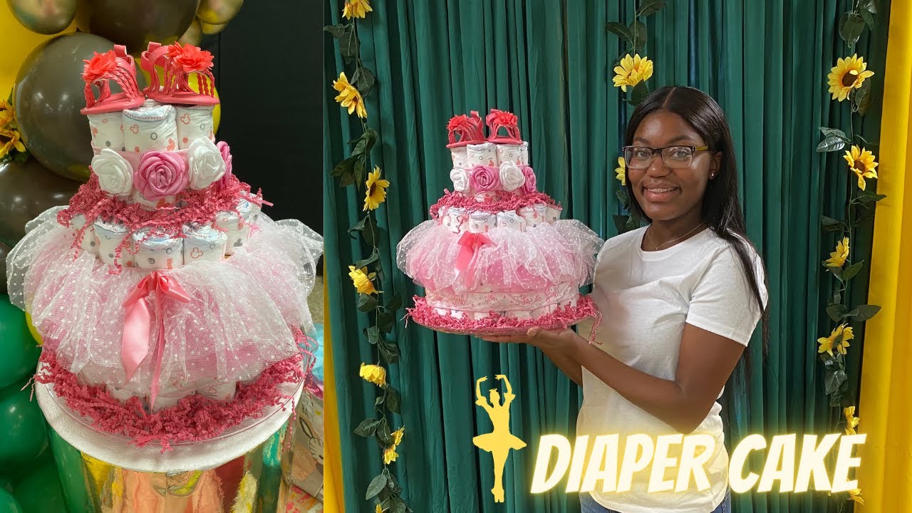 HOW TO DECORATE A DIAPER CAKE | BALLERINA INSPIRED