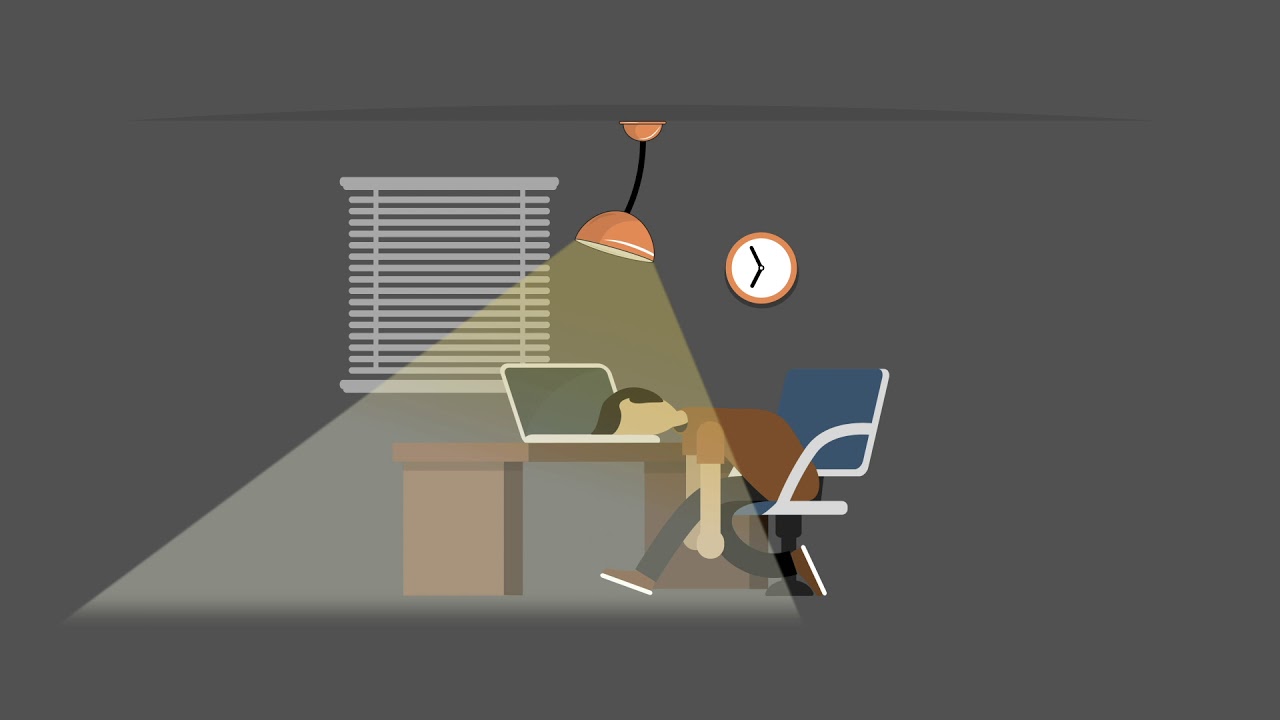 Tired office worker Animation