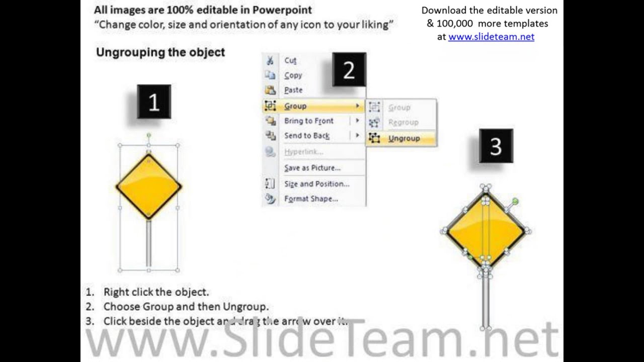 editable road signs powerpoint road slides and templates