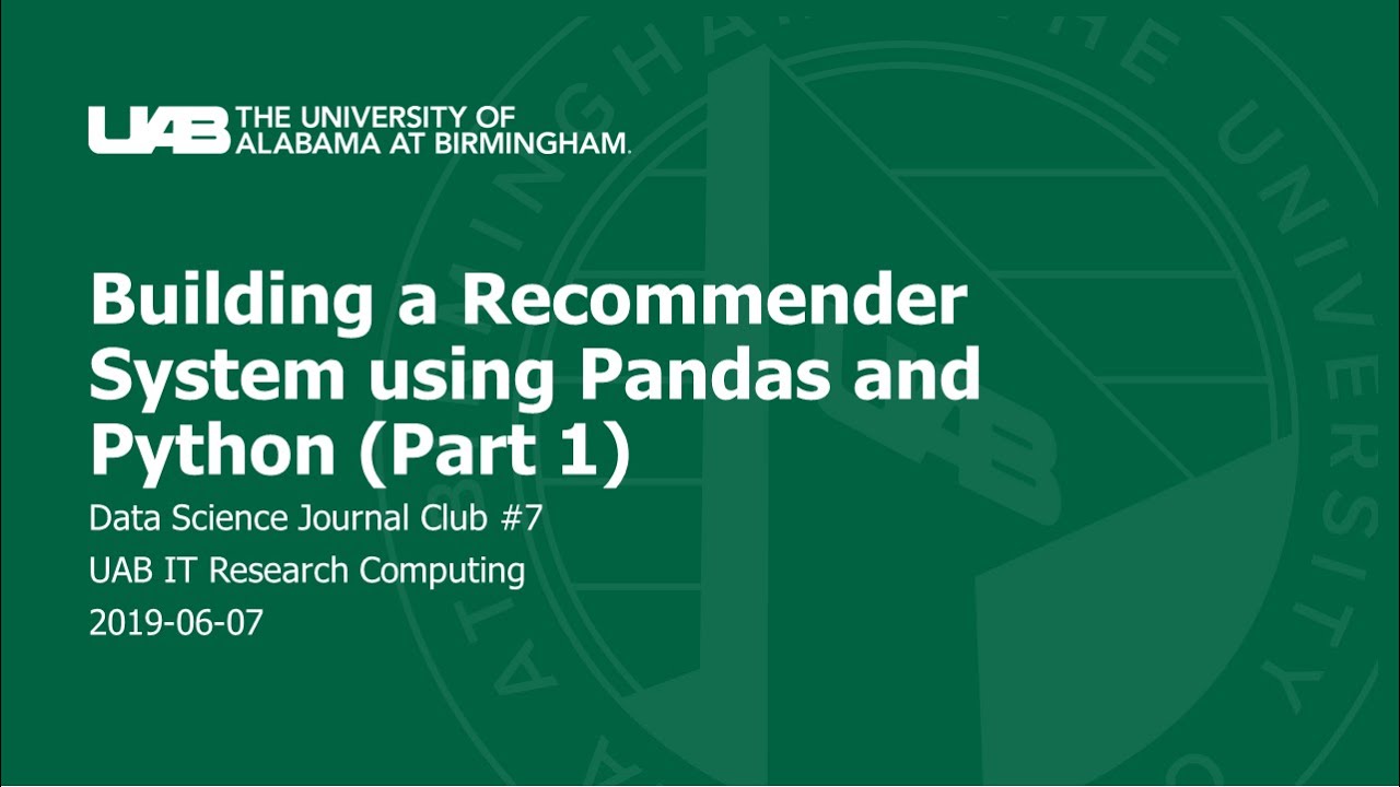Building a Recommender System using Pandas and Python (Part 1) [DSJC-007]
