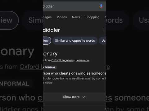 WHY IS DIDDLER IN THE DICTIONARY