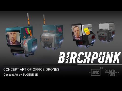 Office Drones Concept Art for the TV Series 'Kiberderevnya' (Cyberfarm)