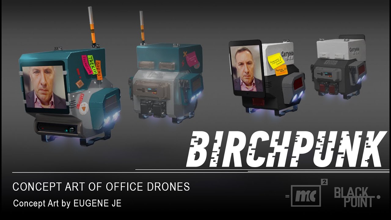 Office Drones Concept Art for the TV Series 'Kiberderevnya' (Cyberfarm)