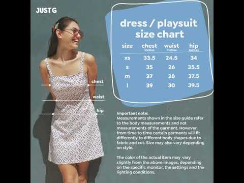 Just G Size Chart Dress