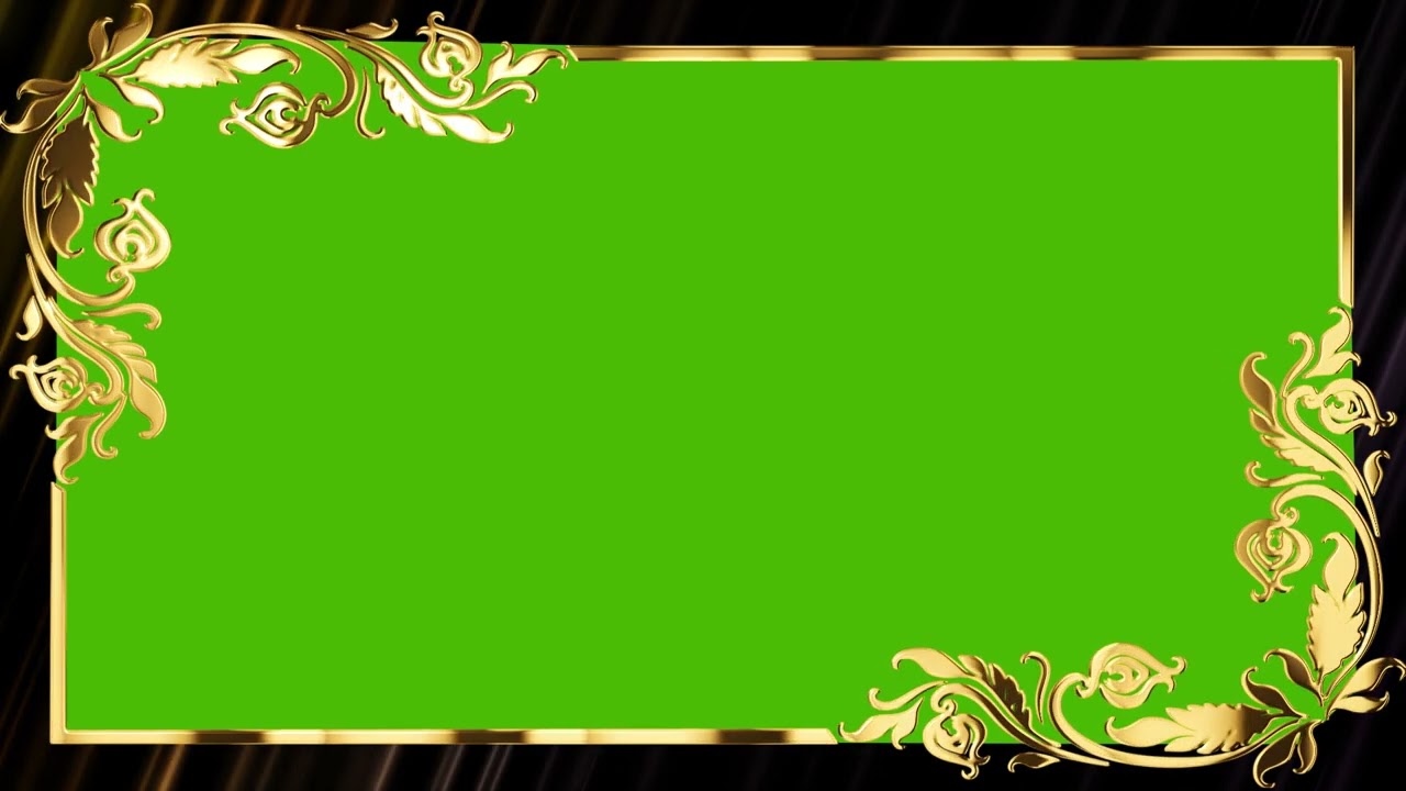 Gold Frame Wedding Green Screen Video Effect HD