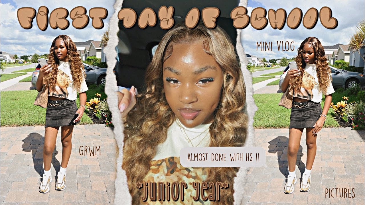 FIRST DAY OF SCHOOL (grwm, mini vlog, pictures, & etc)