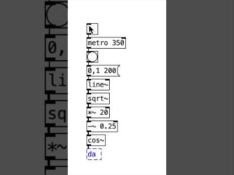 #puredata Killer Kick Drum in 15 Seconds (Pd Vanilla) #808 #shorts