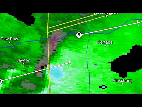 Radar Loop - Mesocyclone near Portage, MI caught on my phone (MY FIRST LOOP MONTAGE)