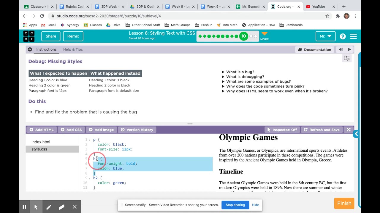 WK 5 - Debugging Missing CSS Styles