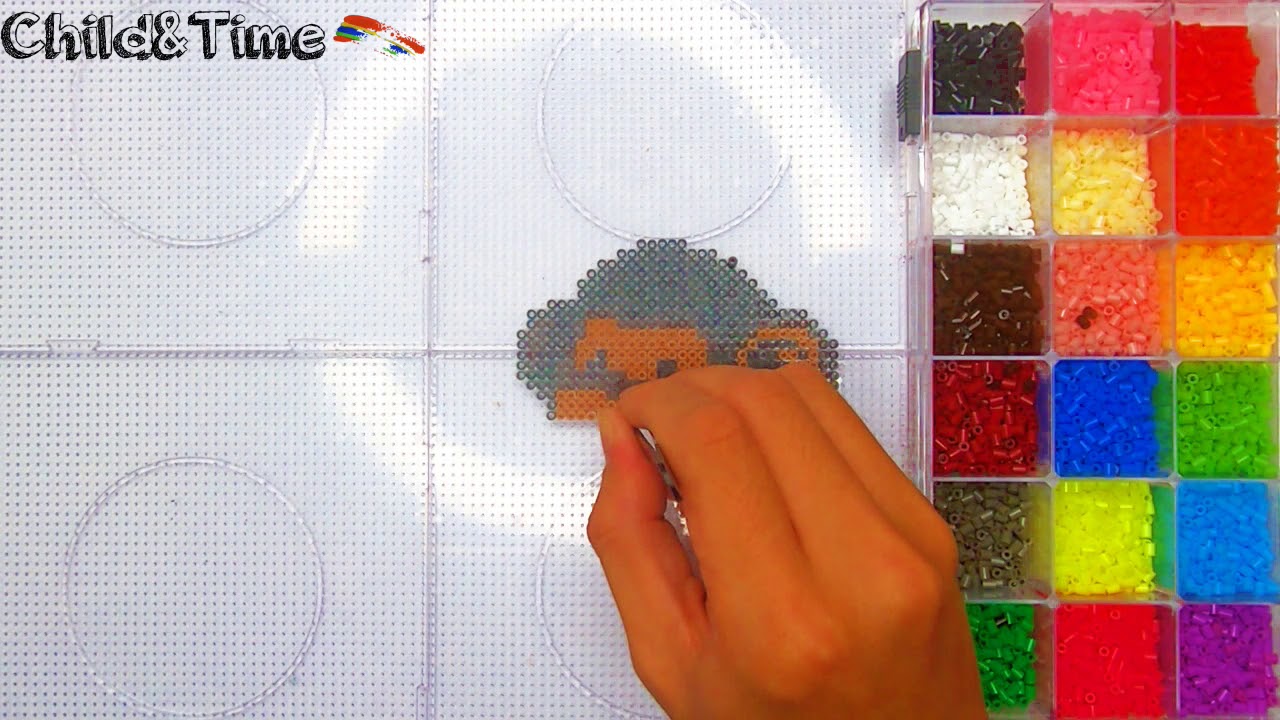 Animal monkey perler beads diy for Kids. Child&Time.Art