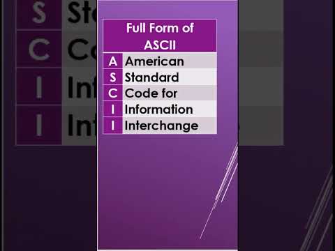 Full Form of ASCII ? #computer #education #computergk #gk