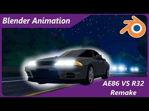 Steam Community :: Video :: 𝙄𝙣𝙞𝙩𝙞𝙖𝙡 𝘿 AE86 Vs R32 Blender Animation ...